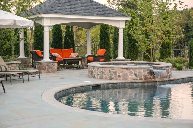Flemington NJ, Poolscape & Open Air Pavilion - Traditional - Patio ...