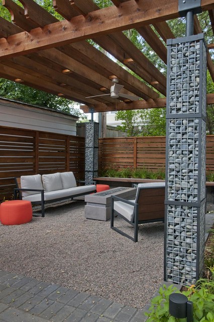 Gabion Pergola - Modern - Patio - Minneapolis - by Keenan & Sveiven ...