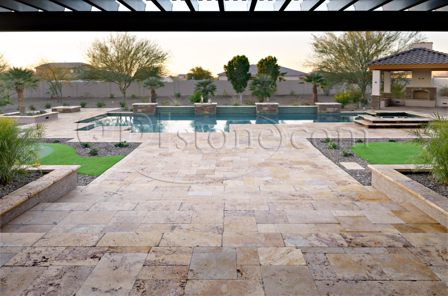 Gold versailles pavers travertine - Traditional - Patio - Phoenix - by ...