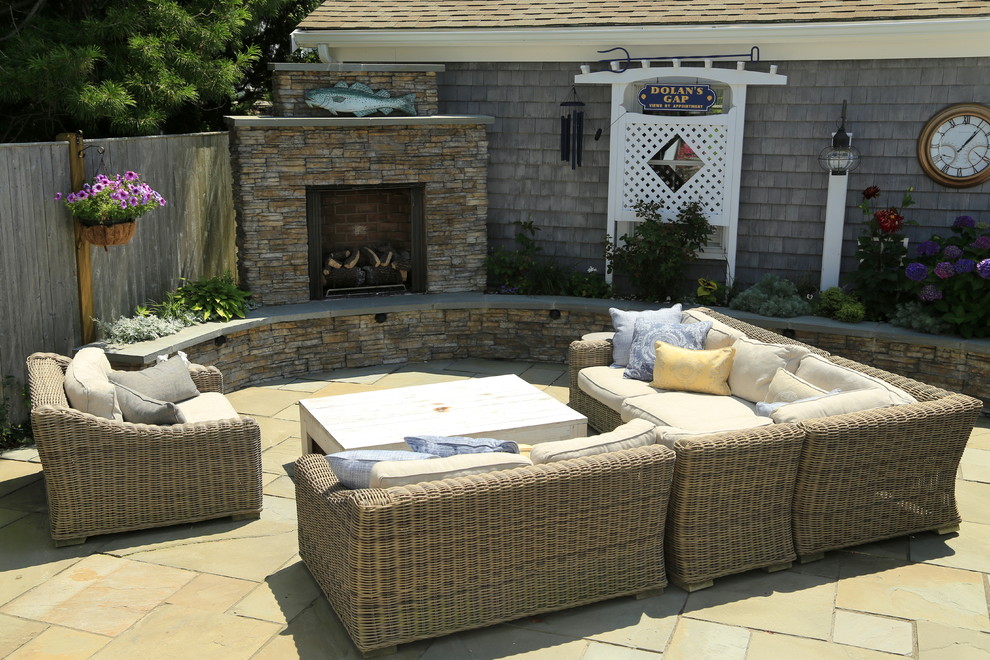 Harwich Port, Cape Cod Outdoor Fireplace and Patio - Traditional ...
