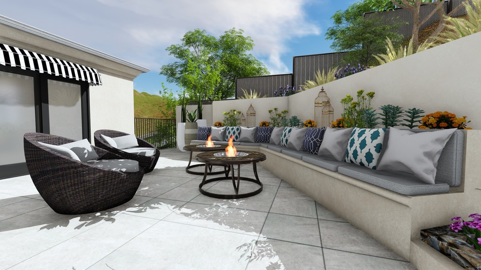 Hillside Levels Conceptual Design | Sitting Area & Fire Pits - Modern ...