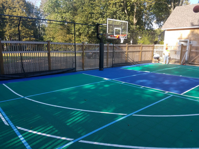 Hingham , Massachusetts Backyard Basketball Court - Traditional - Patio ...