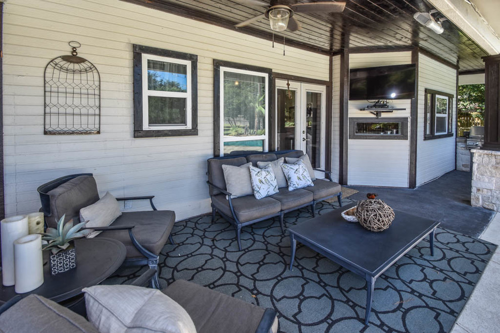 Houston kitchen, living room, patio remodel with Restoration Hardware ...