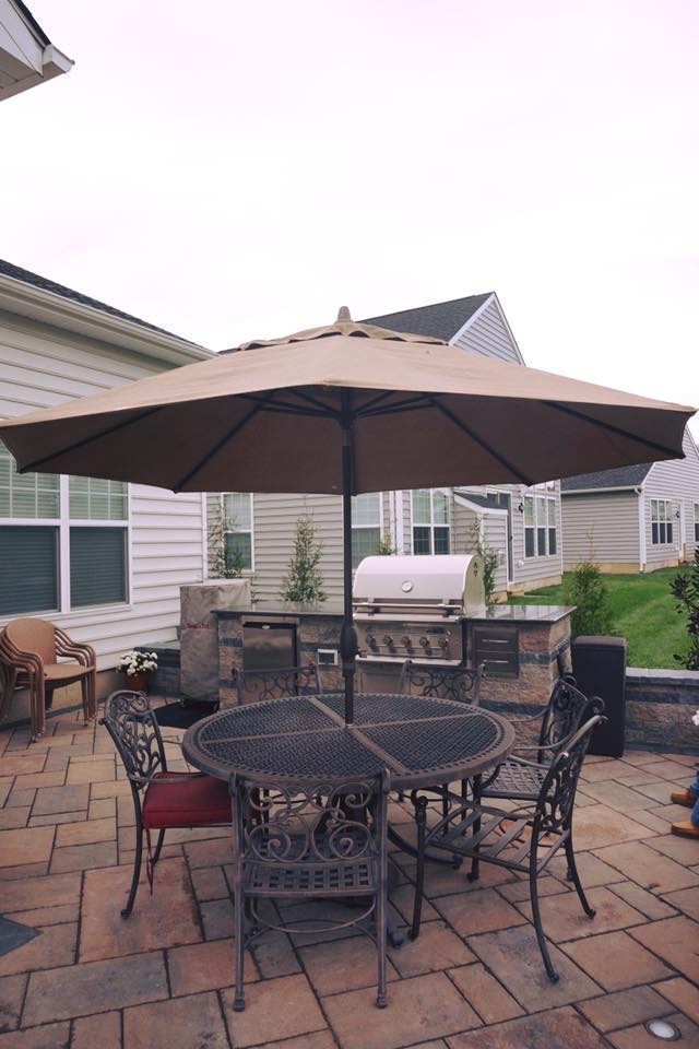 Howell NJ: Patio, Kitchen, Water feature & Firepit - Traditional ...
