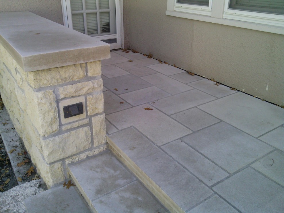 Indiana Limestone Patio with irregular border - Contemporary - Patio ...