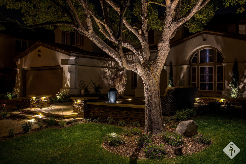 Inland Orange County Double Water Feature Remodel - Mediterranean ...