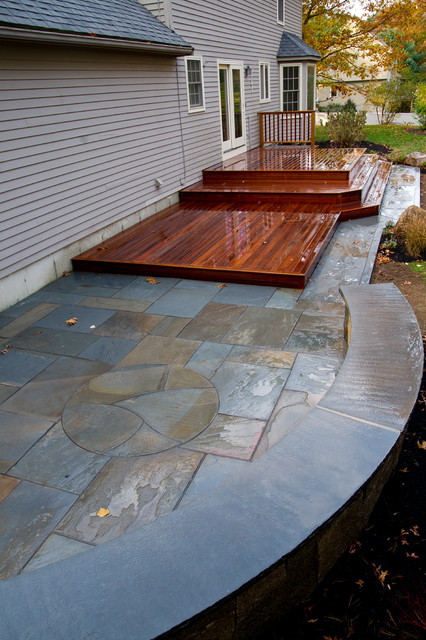 Ipe Wood Deck and Natural Cleft Bluestone Patio - Contemporary - Patio ...