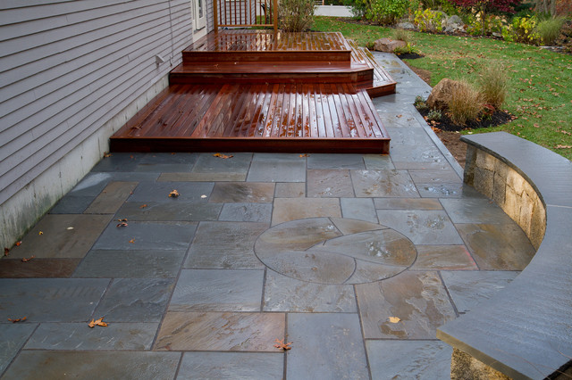 Ipe Wood Deck and Natural Cleft Bluestone Patio - Contemporary - Patio ...