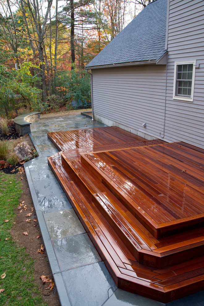 Ipe Wood Deck and Natural Cleft Bluestone Patio - Contemporary - Patio ...