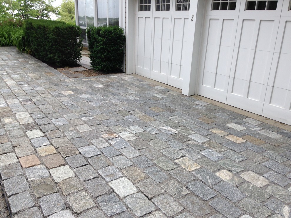 Jumbo cobblestone driveway - Beach Style - Patio - Portland Maine - by ...