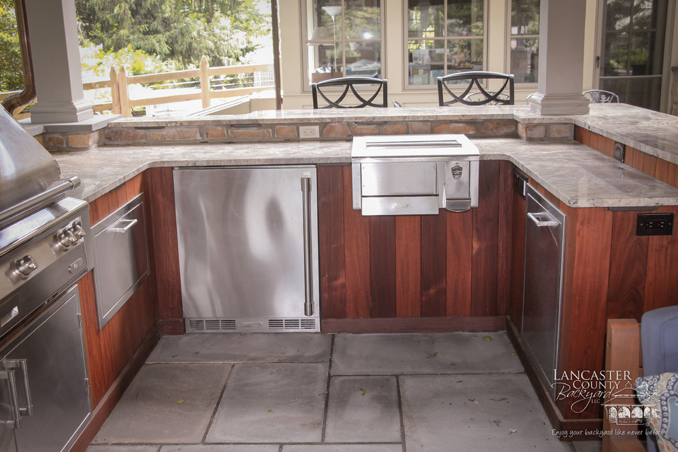 Kitchen Counter in Upscale Backyard Poolside Luxury Pavilion ...