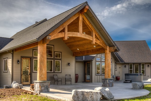 La Center Timber Framing Dream Home - Rustic - Patio - Portland - by ...