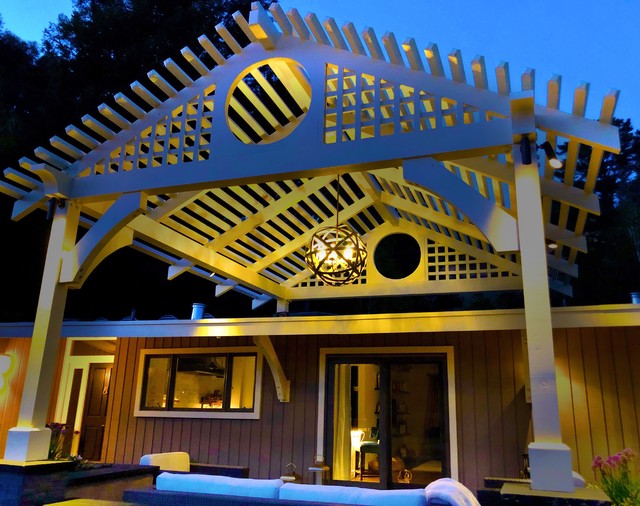 Lafeyette Hillside Arbor and Lighting - Traditional - Patio - San ...