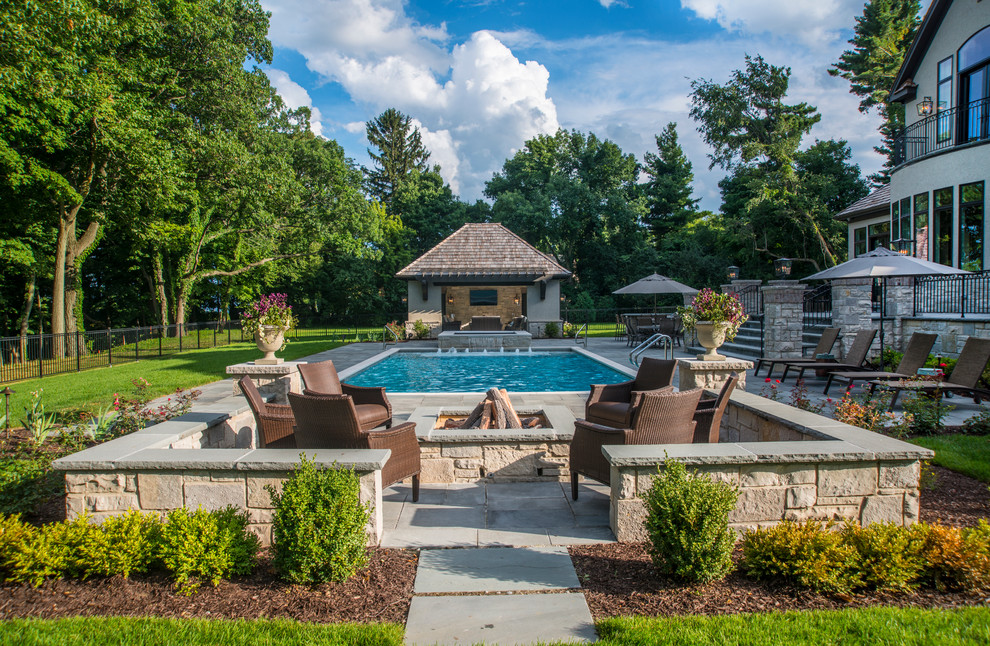 Lake Bluff, IL Swimming Pool, Spa, and Sunshelf with Bubblers ...