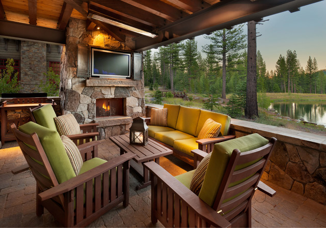 Rustic Lake Home Covered Patio