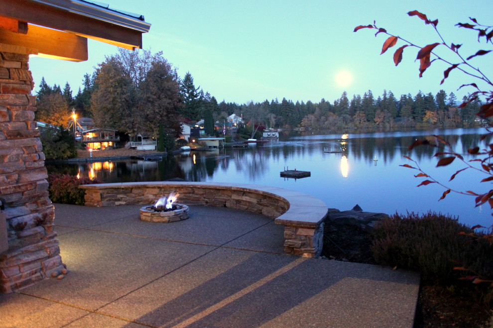 Lake Patio Night-time view - Traditional - Patio - Seattle - by User ...