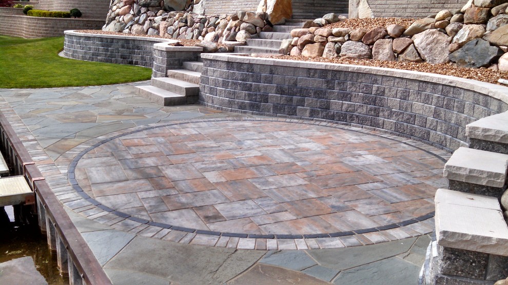 Lakeside patios, walls, and stairway on Lake Somerset, 2015 ...