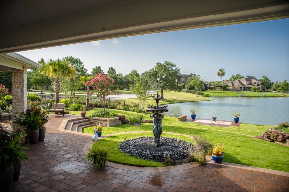 Lakeside Terraced Backyard - Traditional - Patio - Houston - by Mirror ...