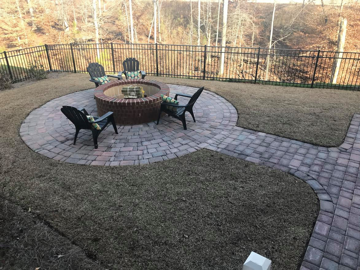 Round Concrete Block Patio