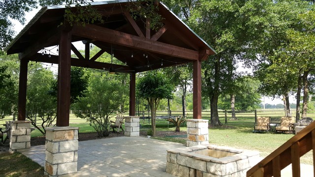 Madisonville Cedar Gazebo & Stamped Concrete - Arts & Crafts - Patio ...