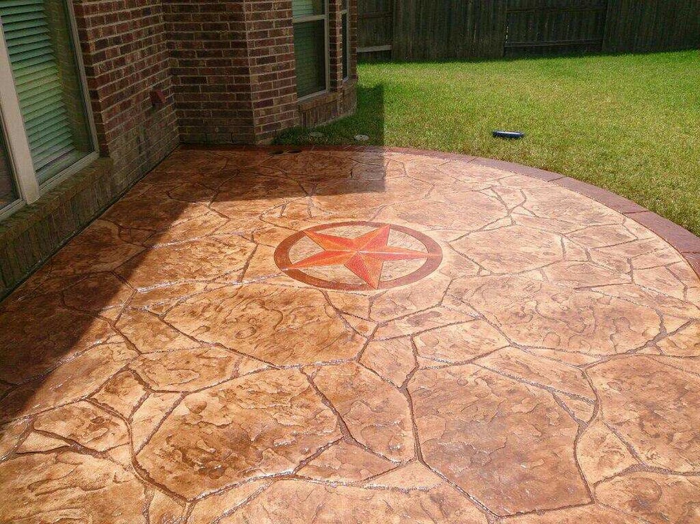 Medallions - L&L Concrete Contractors - Transitional - Patio - Houston ...