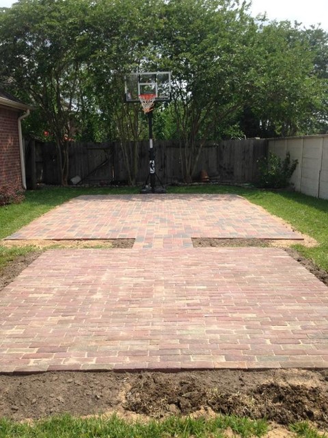 Medium Pavestone Patio used as a Basketball Court - Traditional - Patio ...