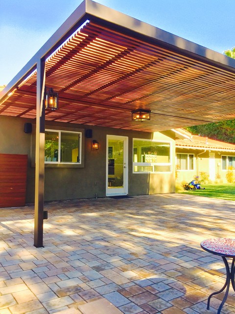 Metal and Redwood Arbor with Redwood Fencing - Classique Chic ...