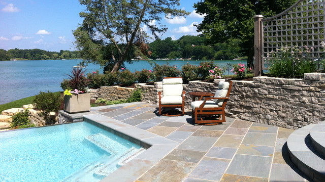 Modern Bluestone Pool Deck Patio - Modern - Patio - Chicago - by Elan ...
