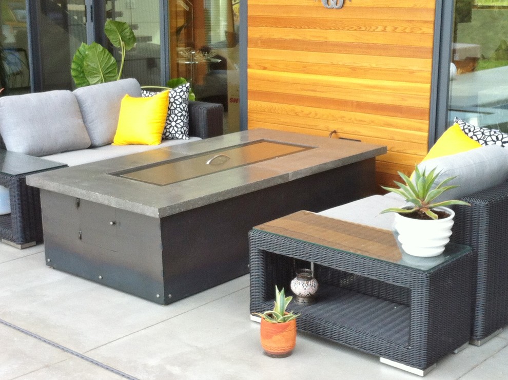 Modern Concrete Coffee Fire Table Top - Contemporary - Patio ...