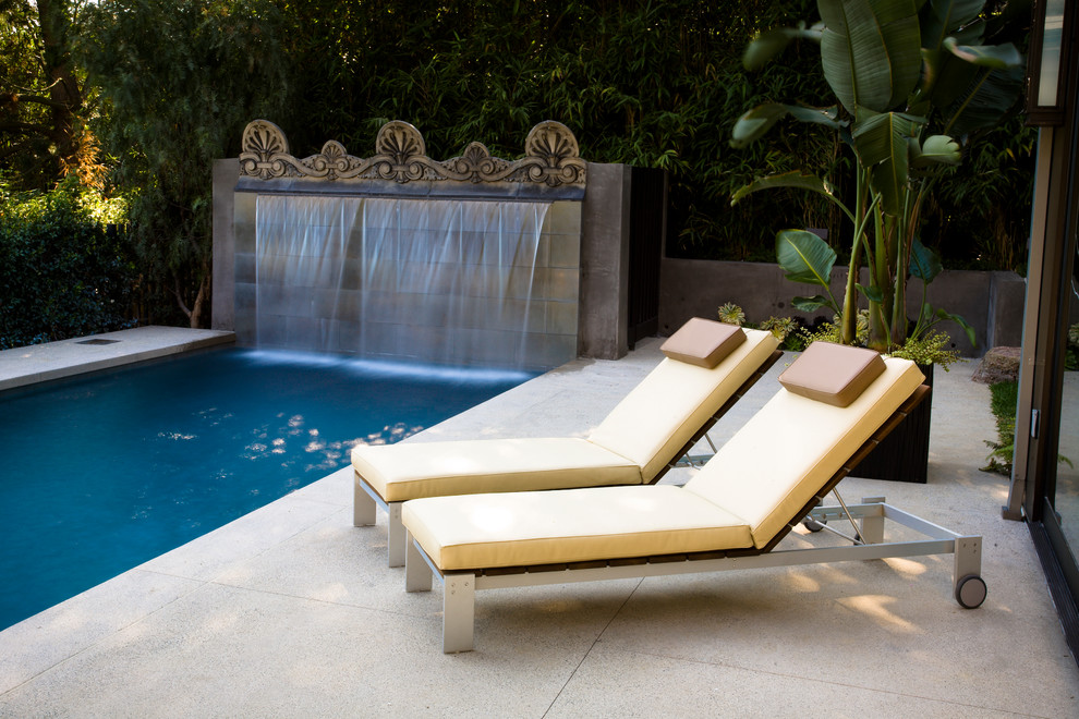 Modern Outdoor Intimate Pool Deck - Modern - Patio - Los Angeles - by ...