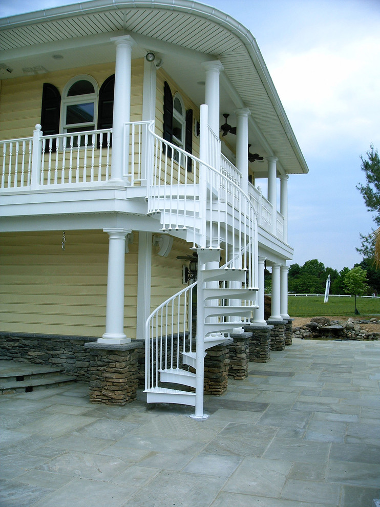 Modern Spiral Deck Stair Adds Architectural Interest and Function ...