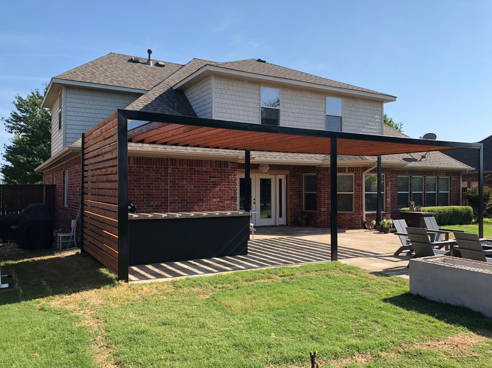Modern Steel and Wood Pergola - Modern - Patio - Other - by Ground ...