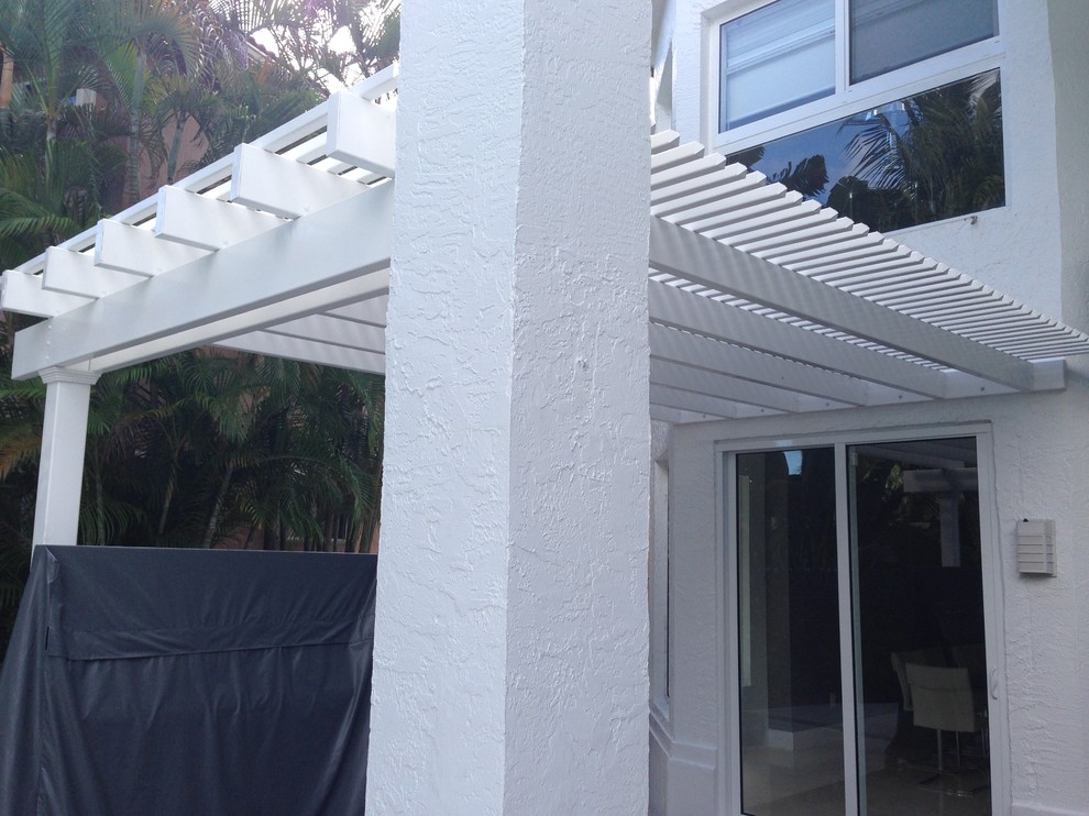Modern White Vinyl Pergola - Contemporary - Patio - Miami - by ...