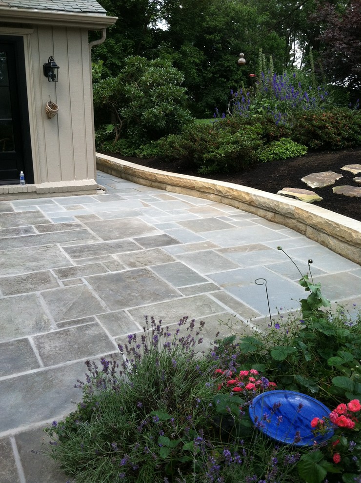 Mortared, Random Bluestone Patio - Traditional - Patio - Other - by ...