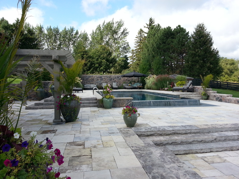 Multi level patios & walls - Farmhouse - Patio - Toronto - by Natural ...