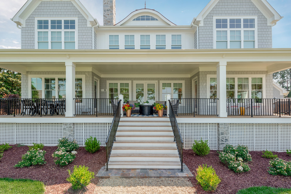 Nantucket Coastal Shaker Covered Patio - Beach Style - Patio ...