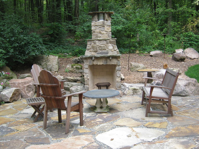 Natural Stone Patio & Outdoor Living Space - Traditional - Patio ...
