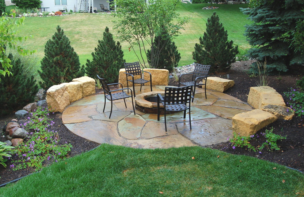 Natural stone patio & walls - Traditional - Patio - Minneapolis - by ...