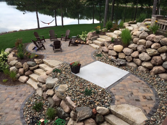 Natural stone retaining walls - Rustic - Patio - Minneapolis - by Abra ...