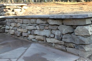 Natural Stone Wall and Fire Pit, Ypsilanti, MI - Modern - Patio ...