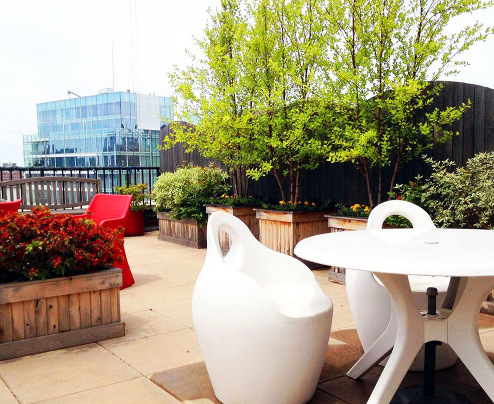 NYC Roof Garden: Terrace Deck, Pavers, Planter Boxes, Outdoor Dining ...