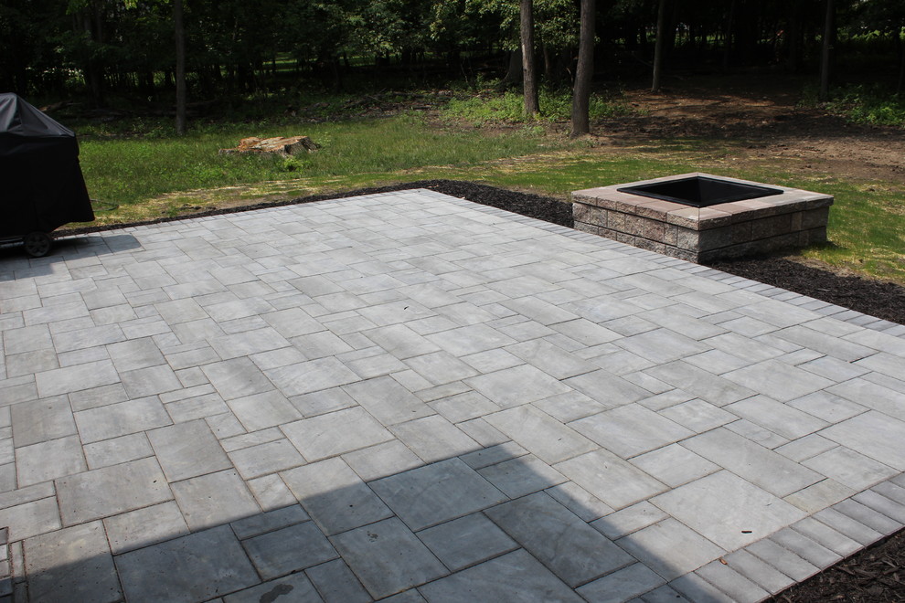 Oberfield Pavers - Patio with Firepit - Contemporary - Patio - Detroit ...