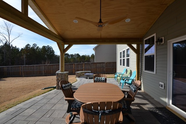 Open Gable Porch Roof with Ceiling Fan - Rustic - Patio - Raleigh - by ...