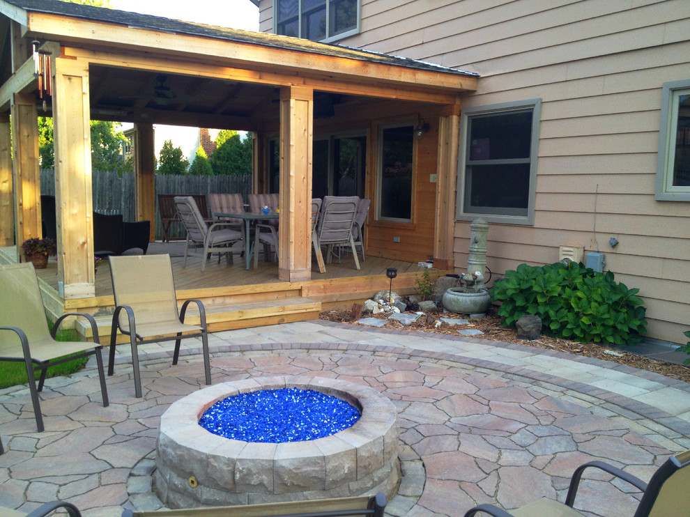 Open Porch and Patio with Outdoor Kitchen - Traditional - Patio ...