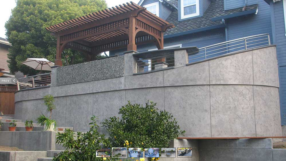 Outdoor Concrete Patio w/ Firepit, BBQ, Fountain & Bartop - The Germany ...