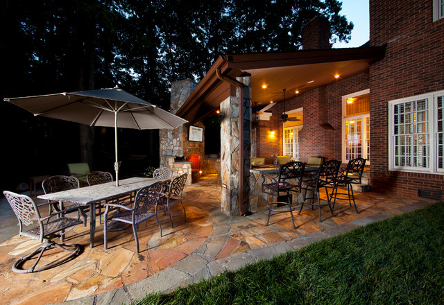 Covered Patio Oasis - Rustic - Patio - Charlotte - by The Stone Man ...