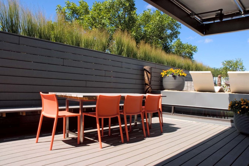Outdoor dining area on the roof with sunlight and privacy. - Industrial ...