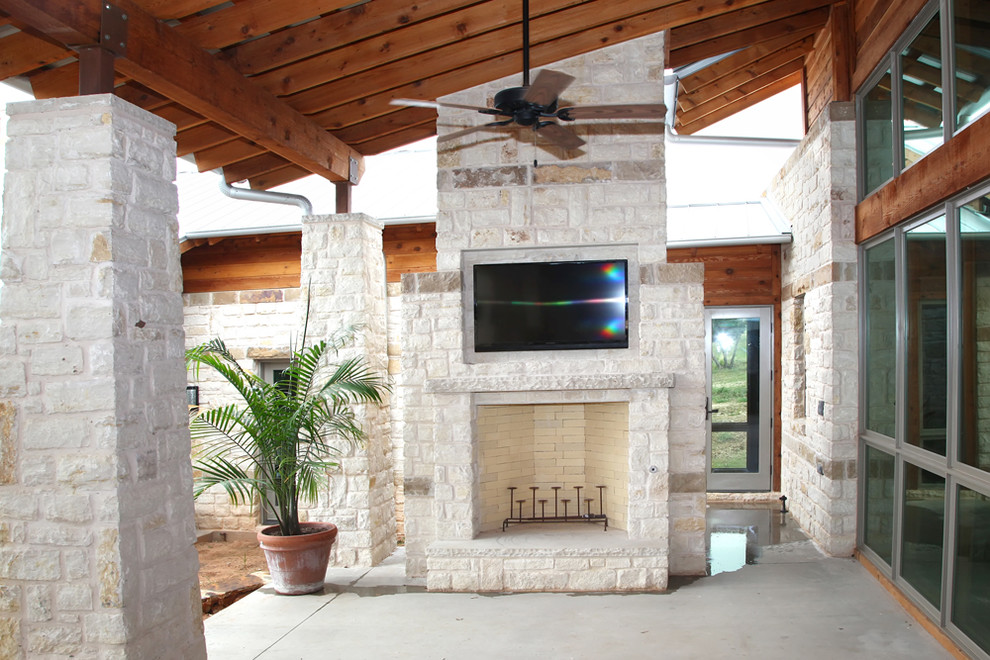 Outdoor Entertainment Area with TV - Rustic - Patio - Dallas - by Will ...