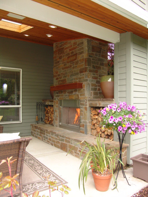 Outdoor Fireplace. Bull Mountain - Traditional - Patio - Portland - by ...