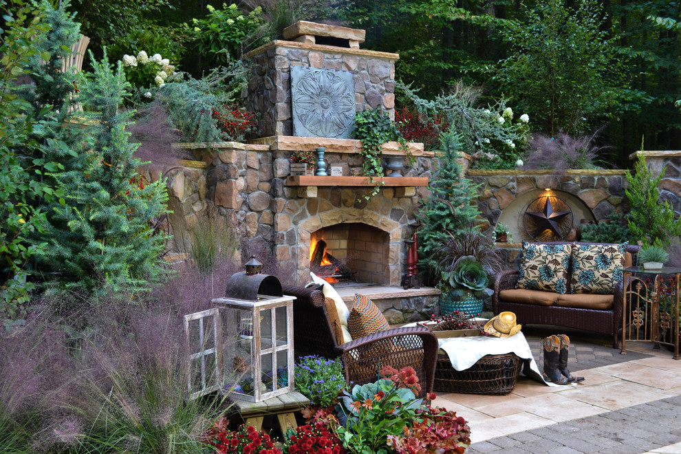 Outdoor Fireplace - Rustic - Patio - DC Metro - by Mary Kirk Menefee ...